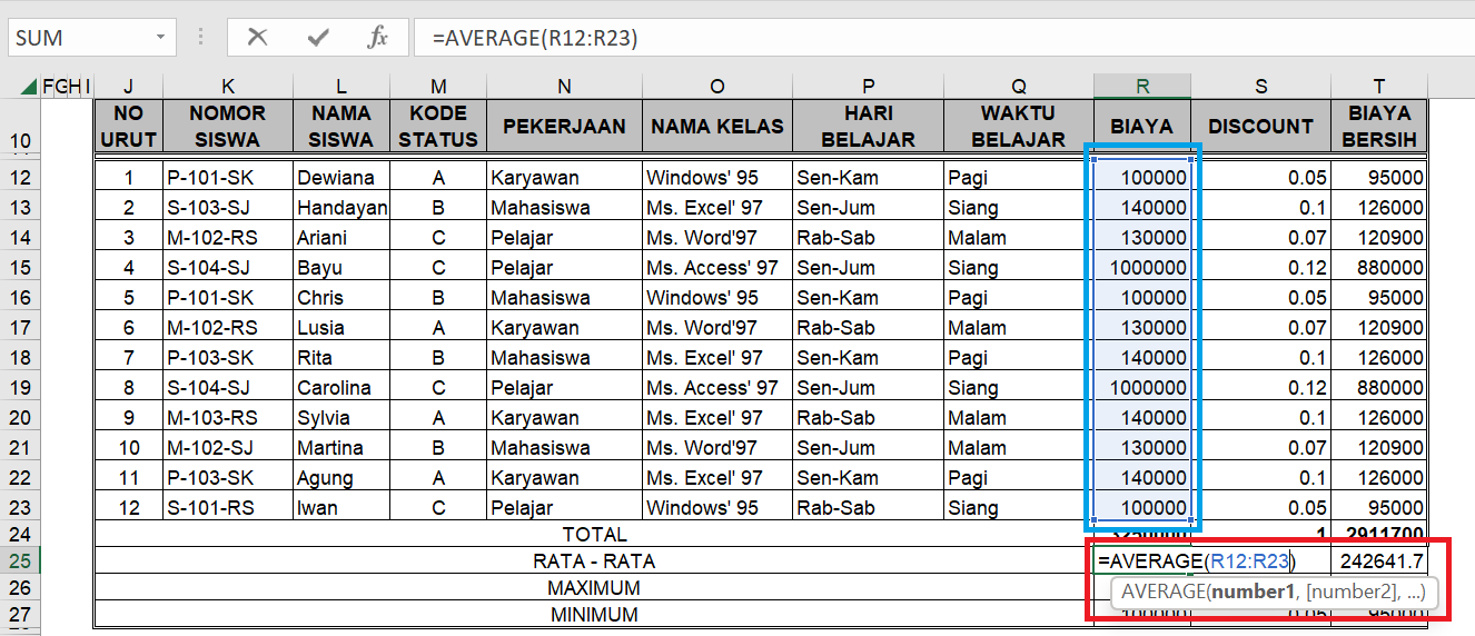 Rumus Excel Dasar yang Paling Sering Digunakan - Rakamin Academy